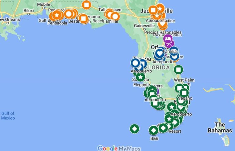 Aeropuertos en Florida - Información - Mapa Interactivo